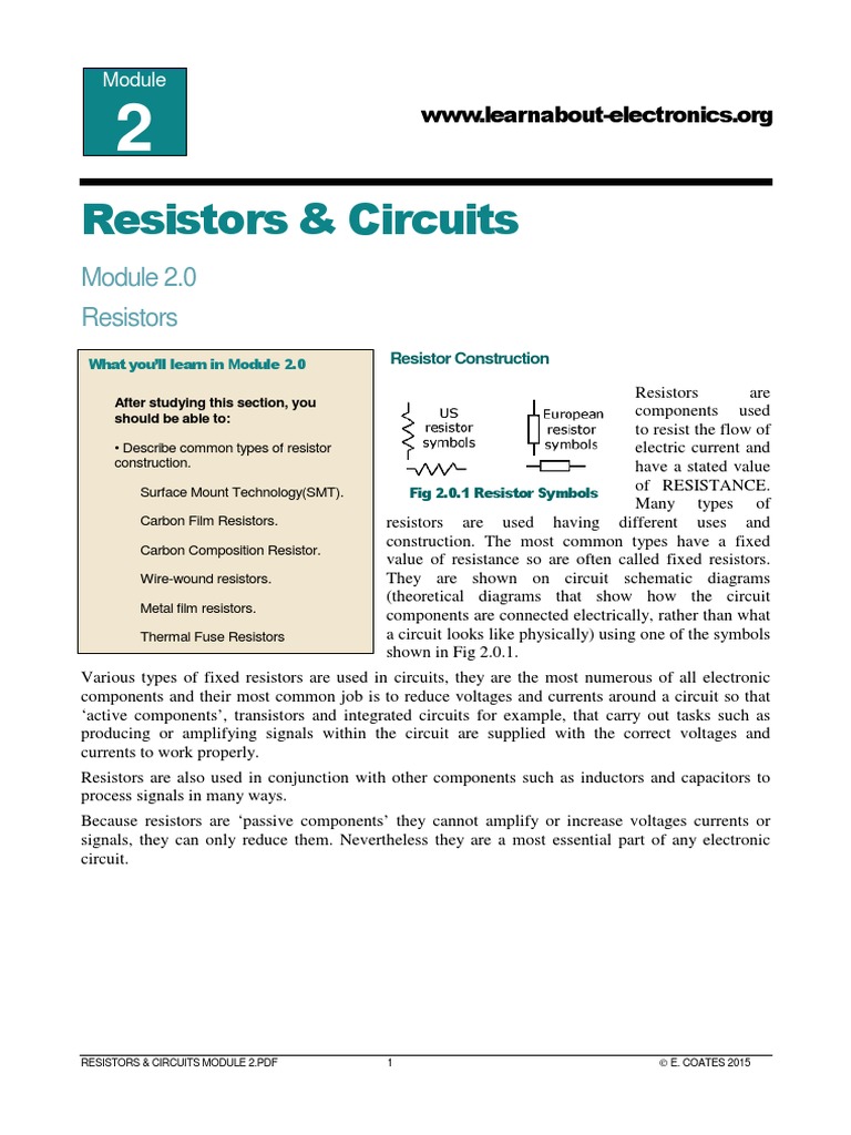 Resistors Module 02 PDF | PDF | Resistor | Electronic Component