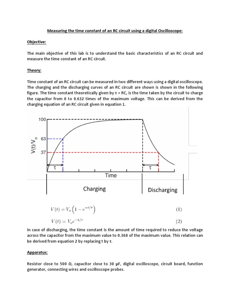 RC Time Constant Lab | PDF | Physics | Electrical Engineering