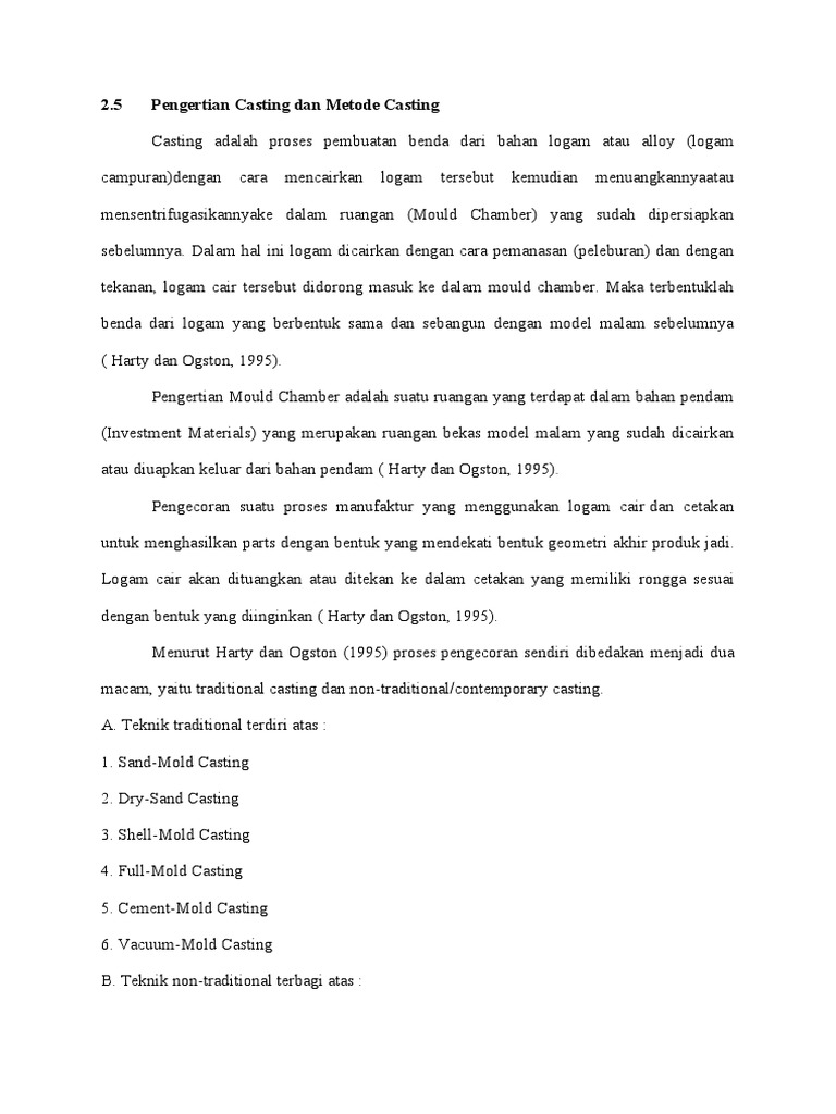 Metode dan Proses Casting Logam | PDF