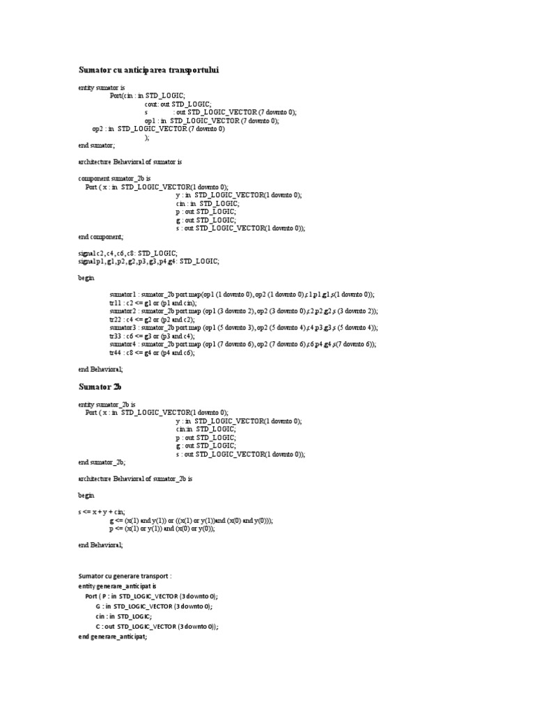 Sumator Cu Anticiparea Transportului | PDF | Library (Computing) | Software Development