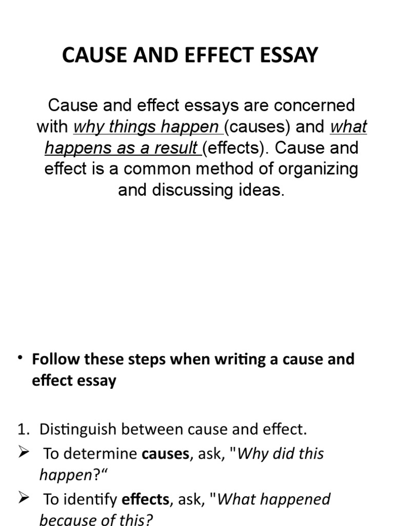 Cause and Effect Essay | PDF | Essays | Psychological Concepts