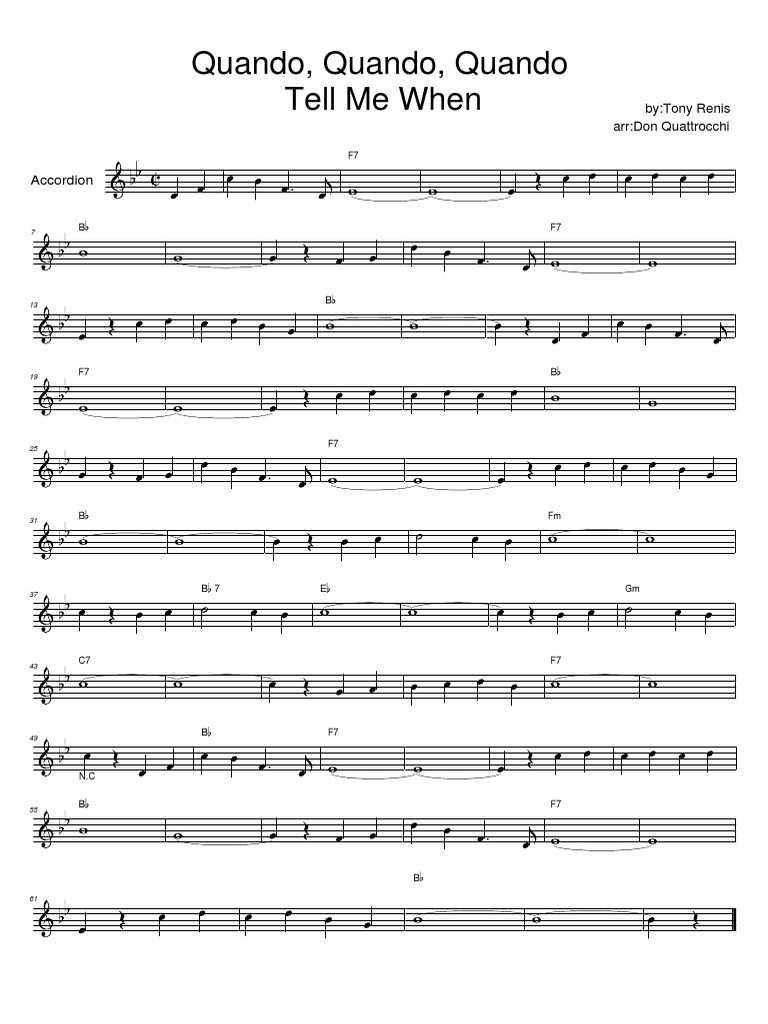 Quando, Quando, Quando Tell Me When: by:Tony Renis arr:Don Quattrocchi ...