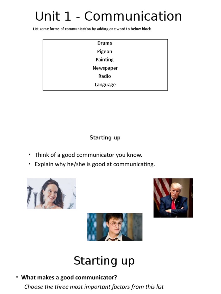 Unit 1 - Communication - A | PDF | Conversation | Communication
