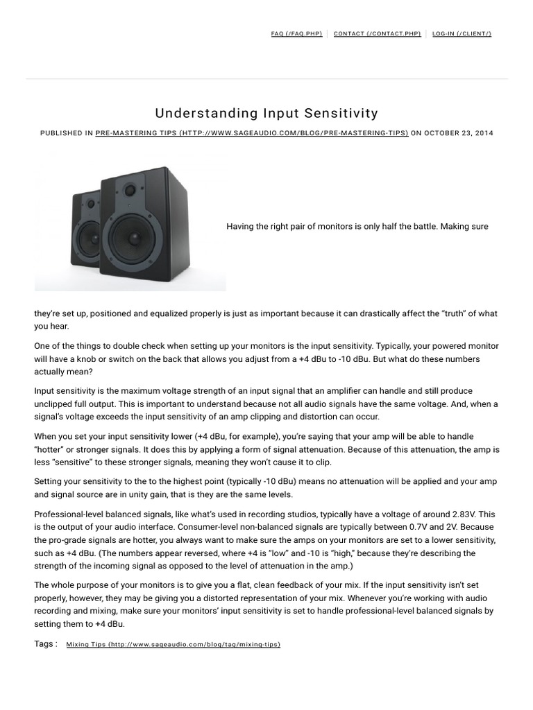 Understanding Input Sensitivity | PDF