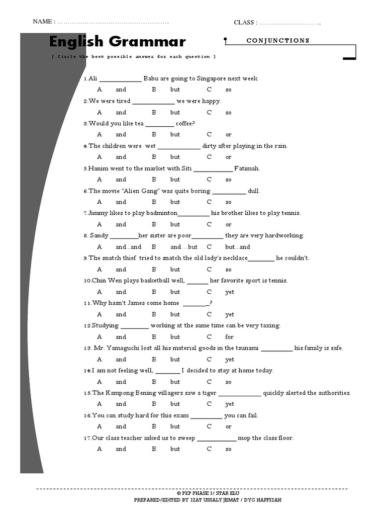 Conjunctions PKP Phase 3 | PDF