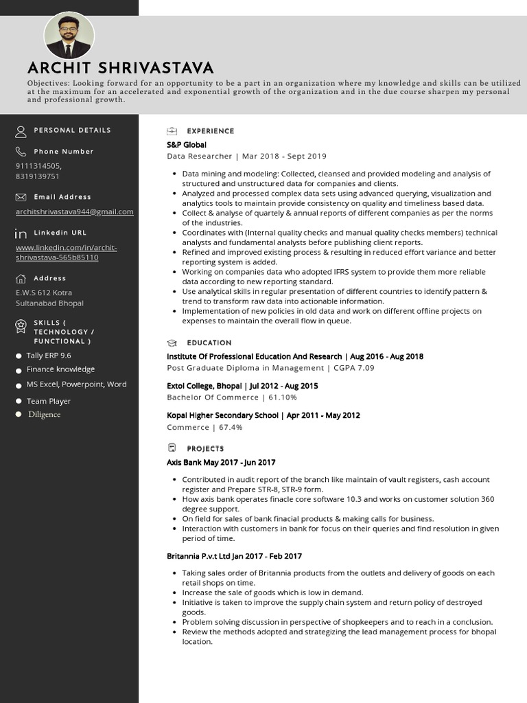 Archit Shrivastava Resume PDF | PDF | Data | Business