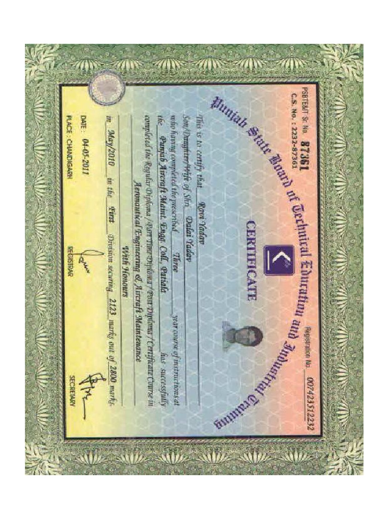 Ame Diploma Certificate