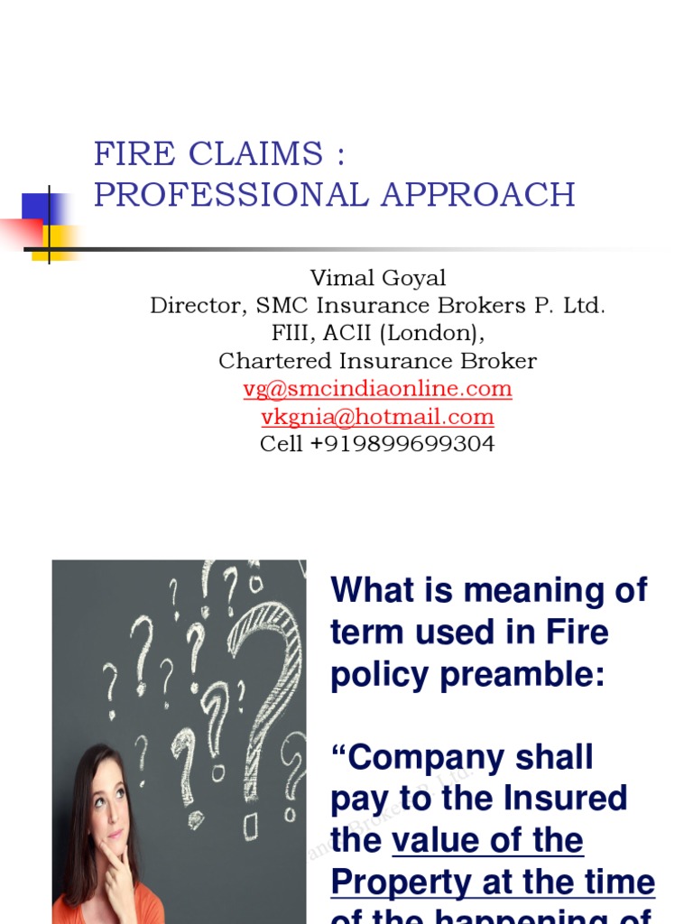Fire Claims Professional Approach | PDF | Insurance | Valuation (Finance)