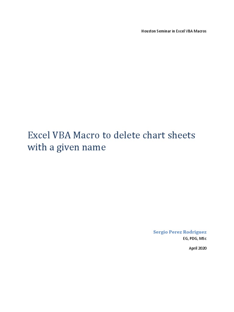 Excel VBA Delete Chart Sheet PDF | PDF Excel VBA Delete Chart Sheet PDF | PDF