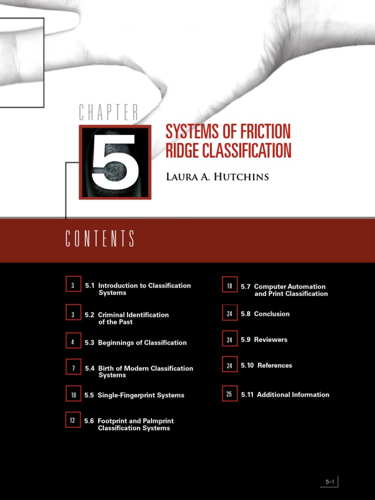 Systems of Friction Ridge Classification: Laura A. Hutchins | PDF ...