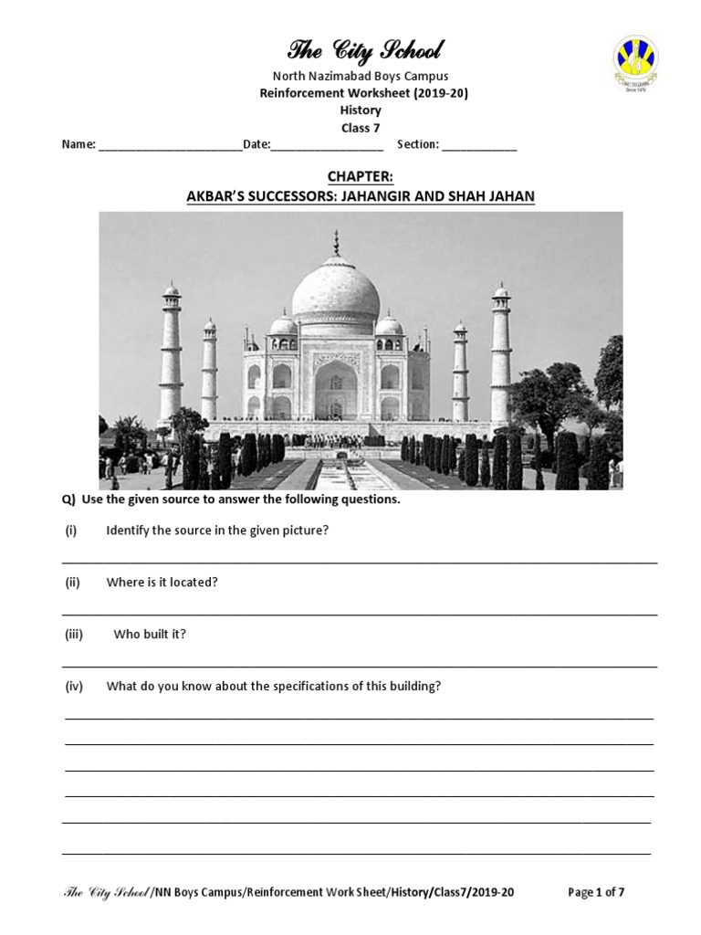 The Rise and Fall of the Mughal Empire: A Reinforcement Worksheet for ...