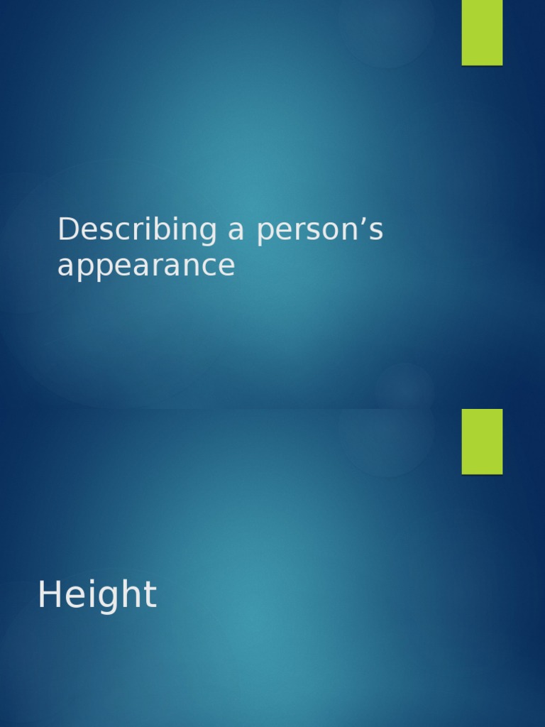 Describing Body Appearance | PDF