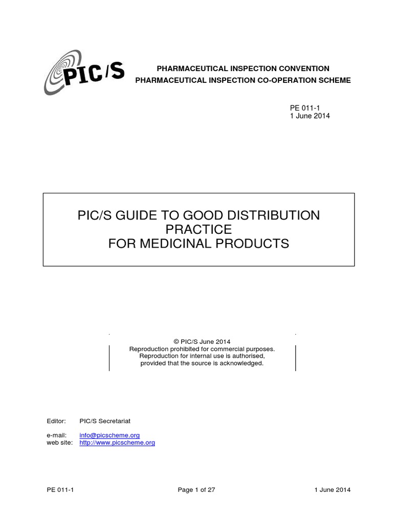 Pe 011 1 Pics GDP Guide Copy1 | PDF | Quality Management System | Risk ...
