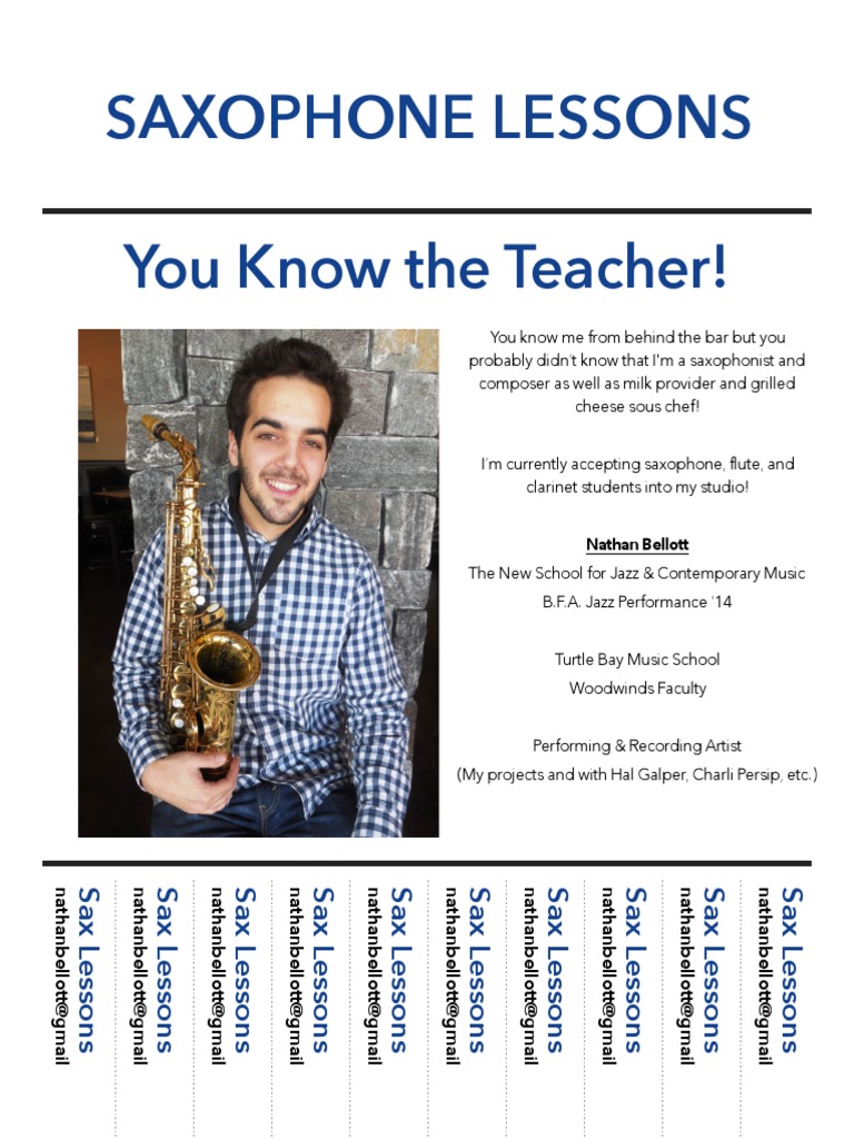 Saxophone Lessons You Know The Teacher!: Nathan Bellott | PDF ...