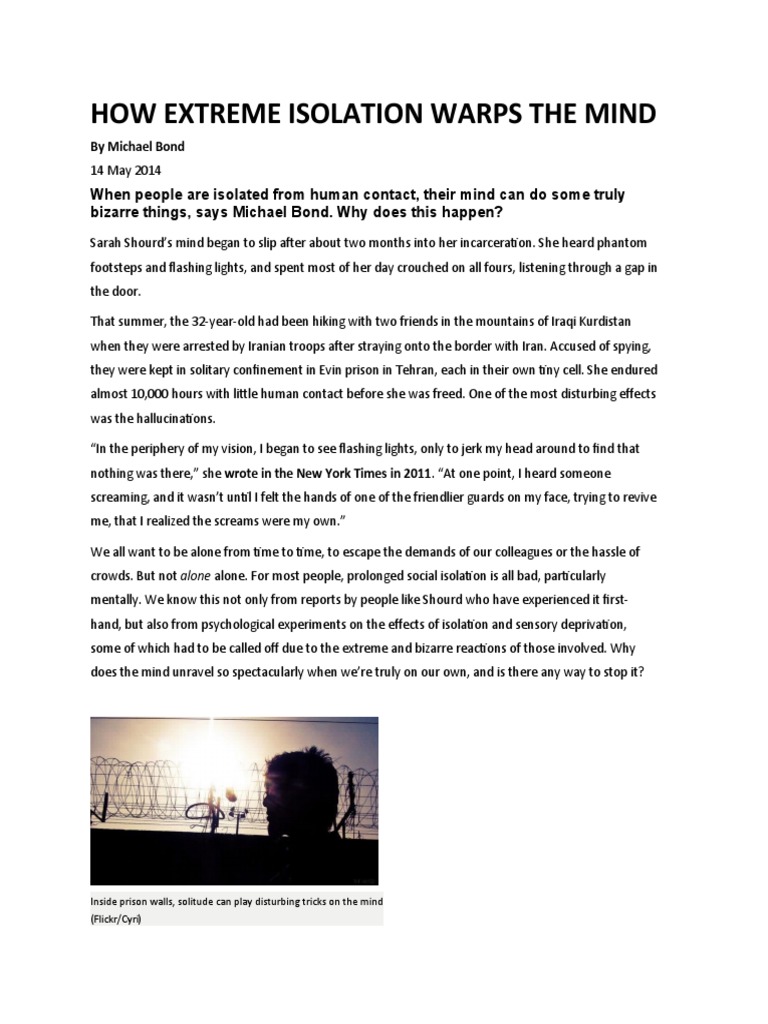 How Extreme Isolation Warps The Mind | PDF | Behavioural Sciences ...