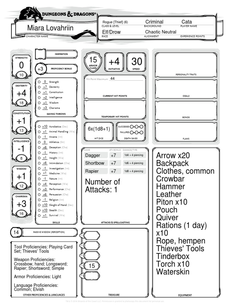 Character PDF | PDF | D20 System | Fantasy