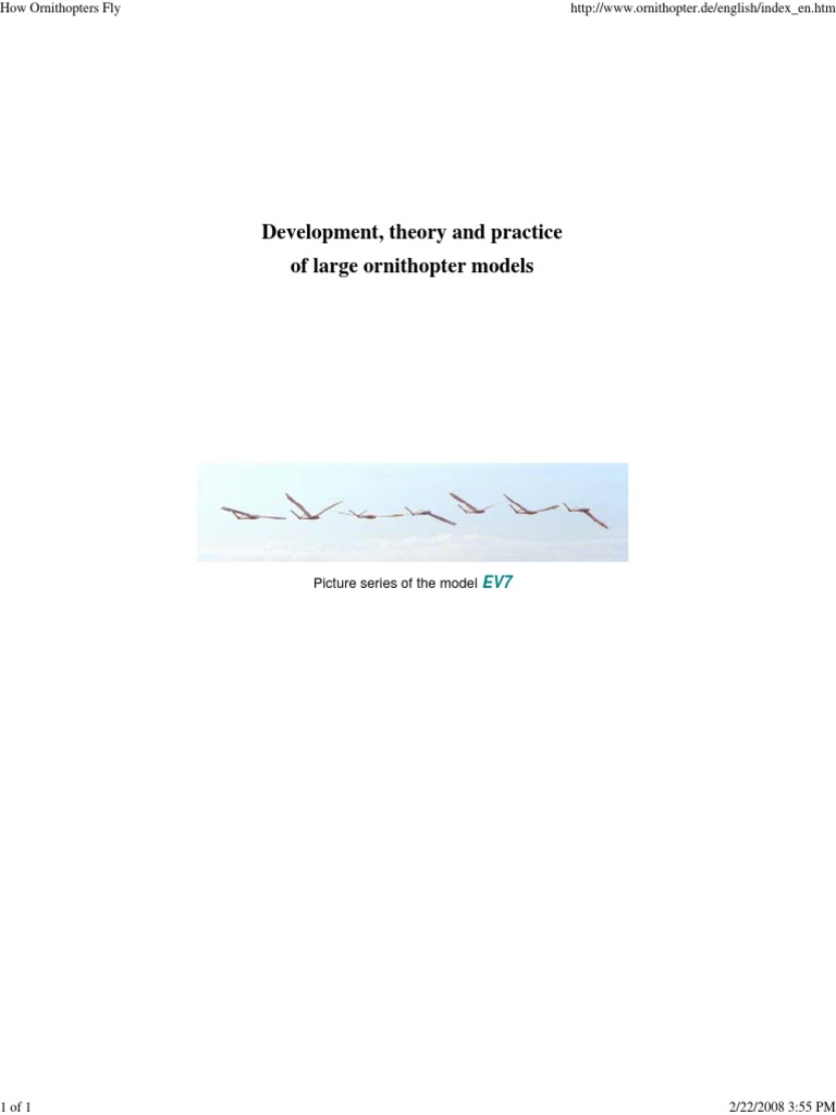 How Ornithopters Fly - Complete | PDF | Lift (Force) | Flight