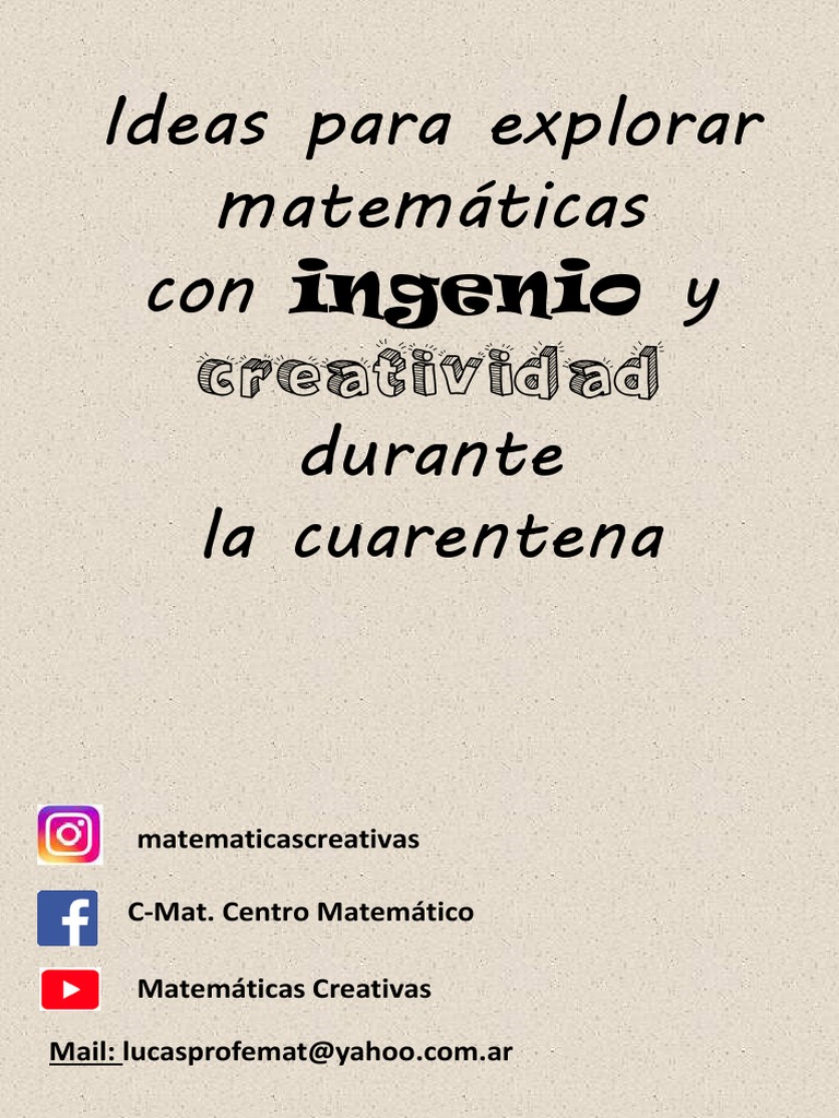 Matemáticas Creativas para Aprender Jugando | PDF