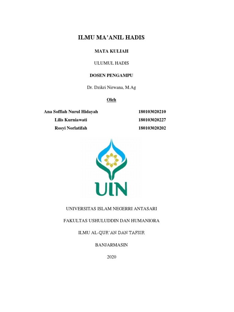 Ilmu Ma'anil Hadis PDF | PDF
