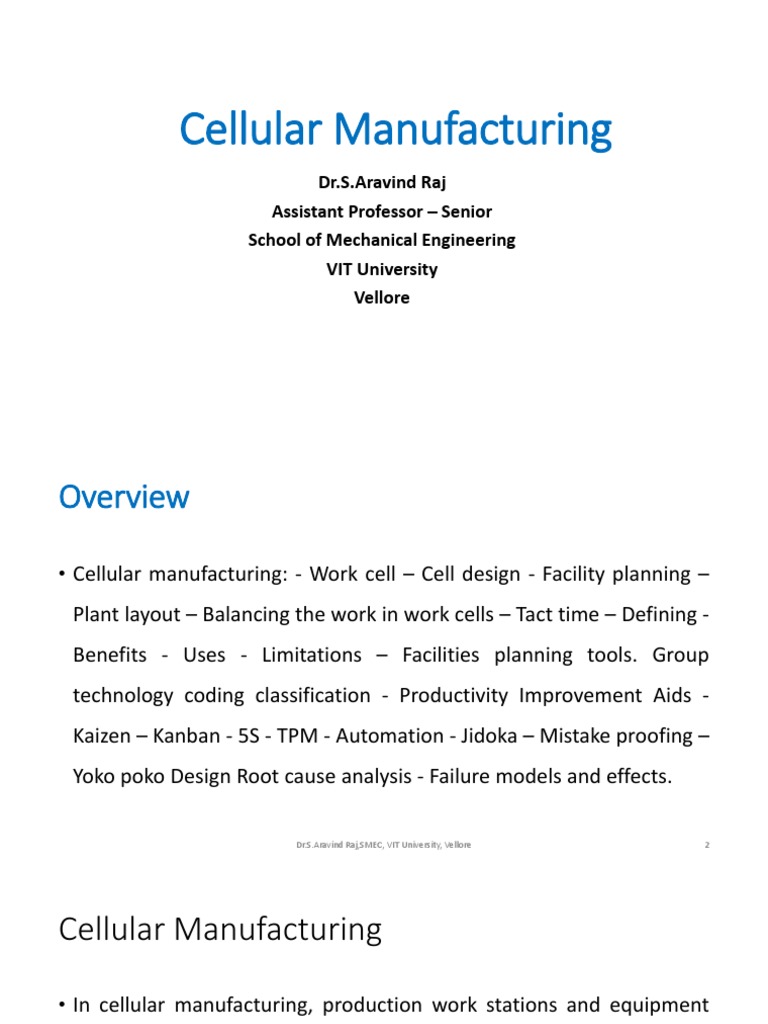 Module 7 - Cellular Manufacturing | PDF | Automation | Production And ...