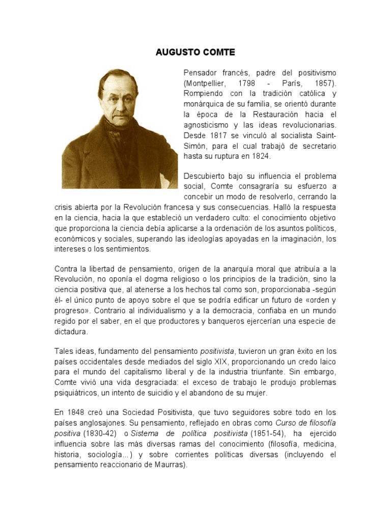 Auguste Comte Biografia