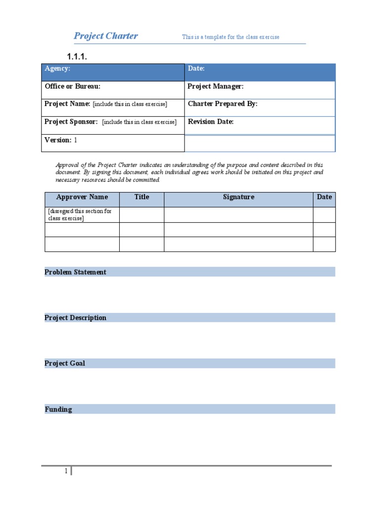 EPM Project Charter Template | PDF