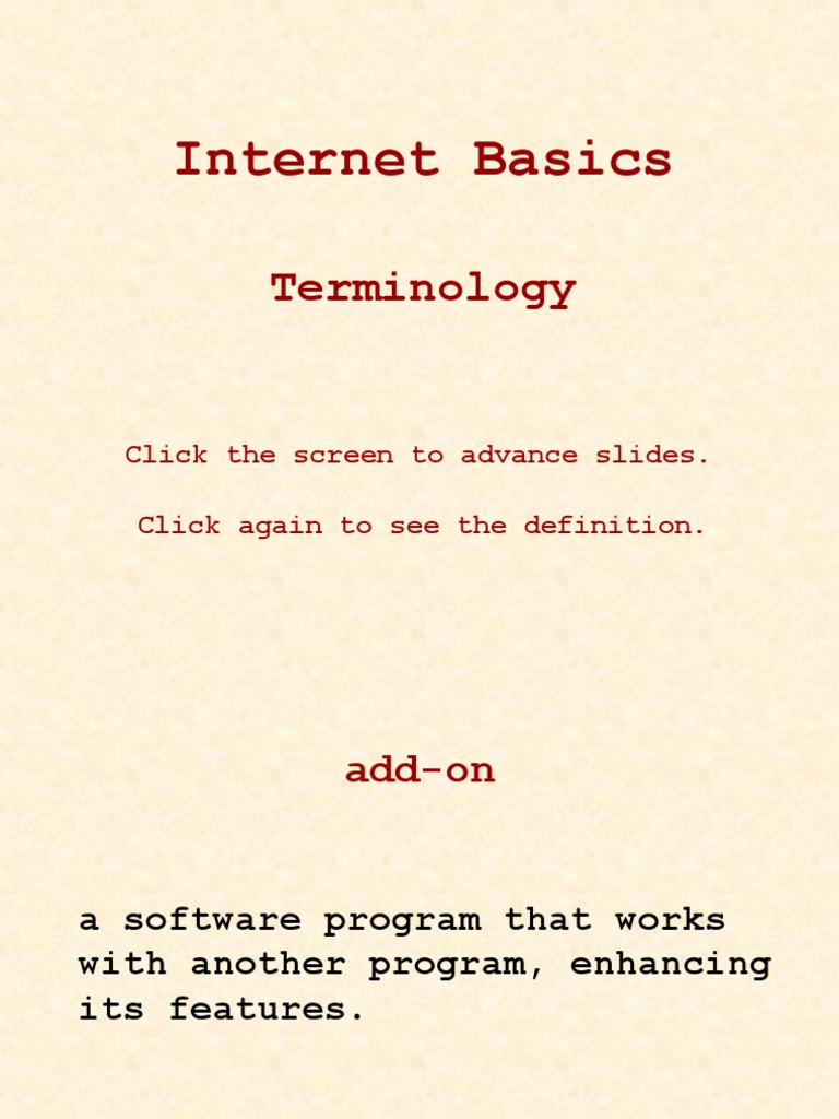 Internet Basics: Terminology | PDF | Internet & Web | Web Browser