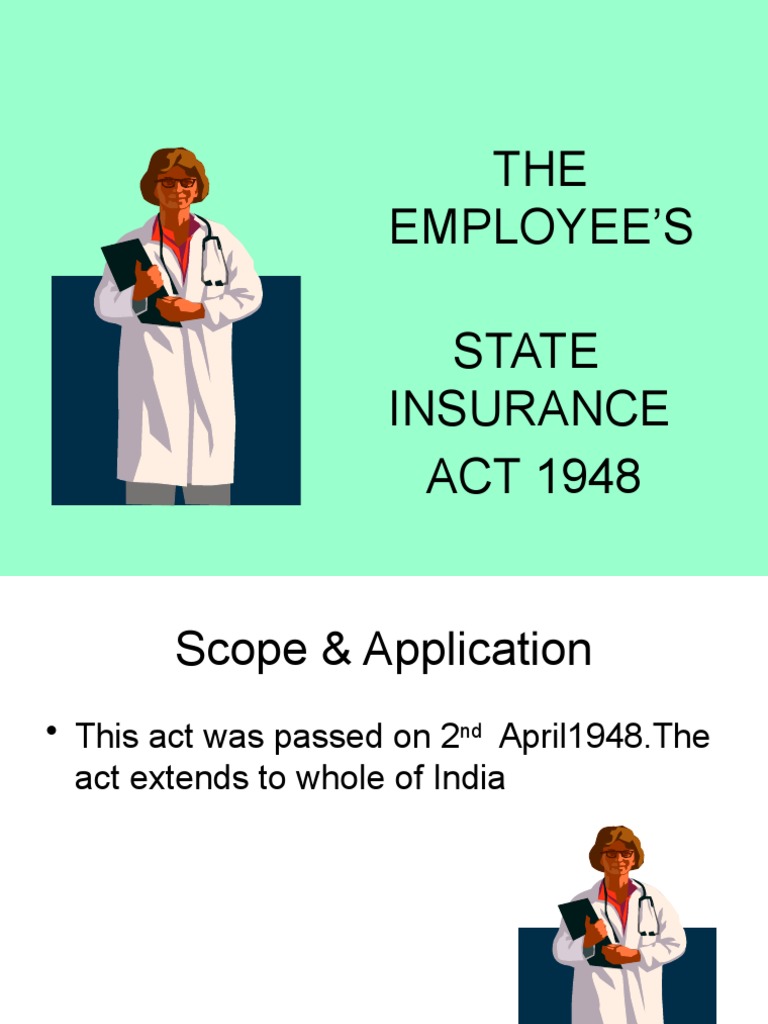 THE Employee'S State Insurance ACT 1948 | PDF | Employment | Welfare