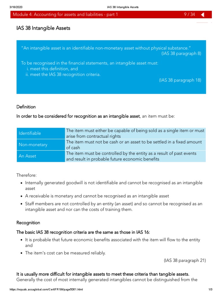 IAS 38 Intangible Assets PDF | PDF | Intangible Asset | International ...