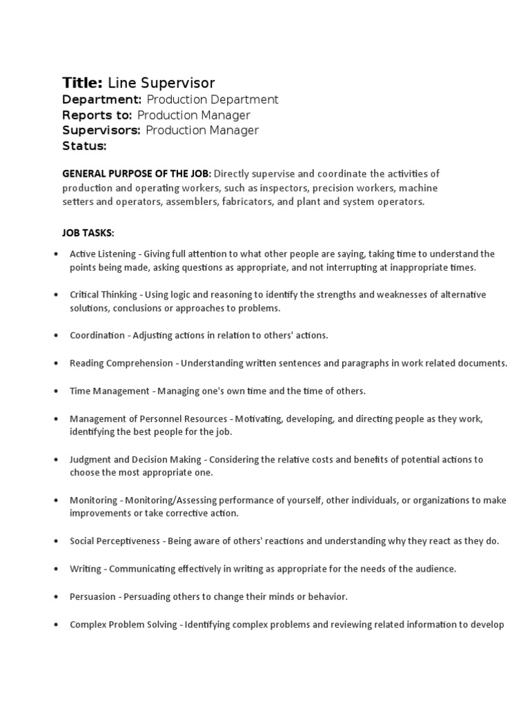 Title: Line Supervisor | PDF | Decision Making | Persuasion