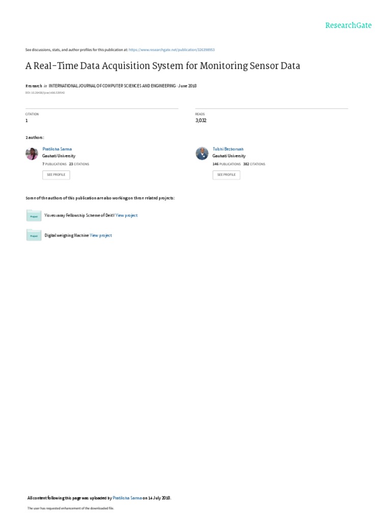 A Real-Time Data Acquisition System For Monitoring Sensor Data | PDF ...