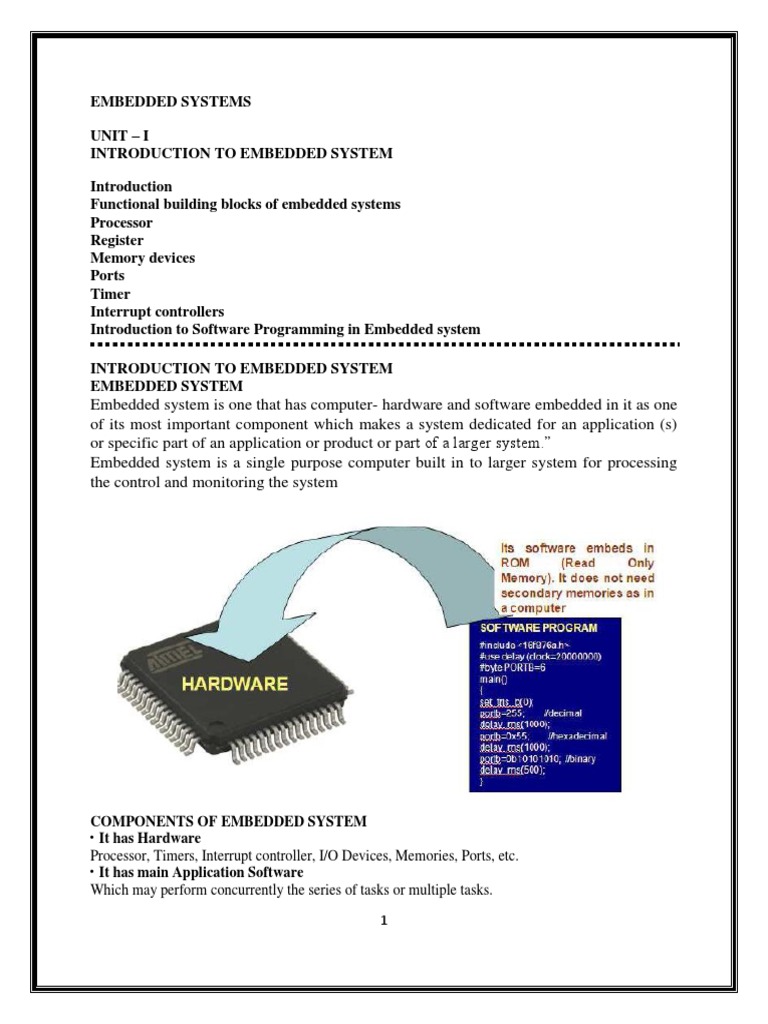 Es - Unit 1 | PDF | Embedded System | Kernel (Operating System)