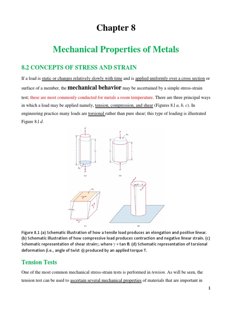 Chapter 8 PDF | PDF | Deformation (Engineering) | Young's Modulus