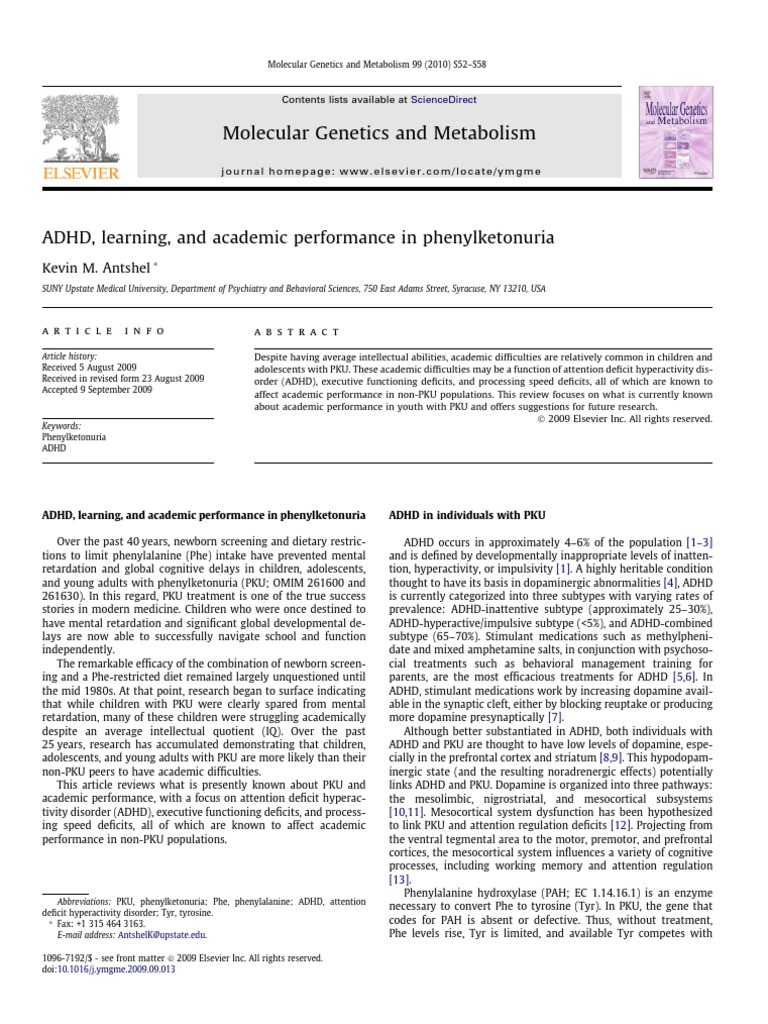 ADHD, learning, and academic performance in individuals with ...