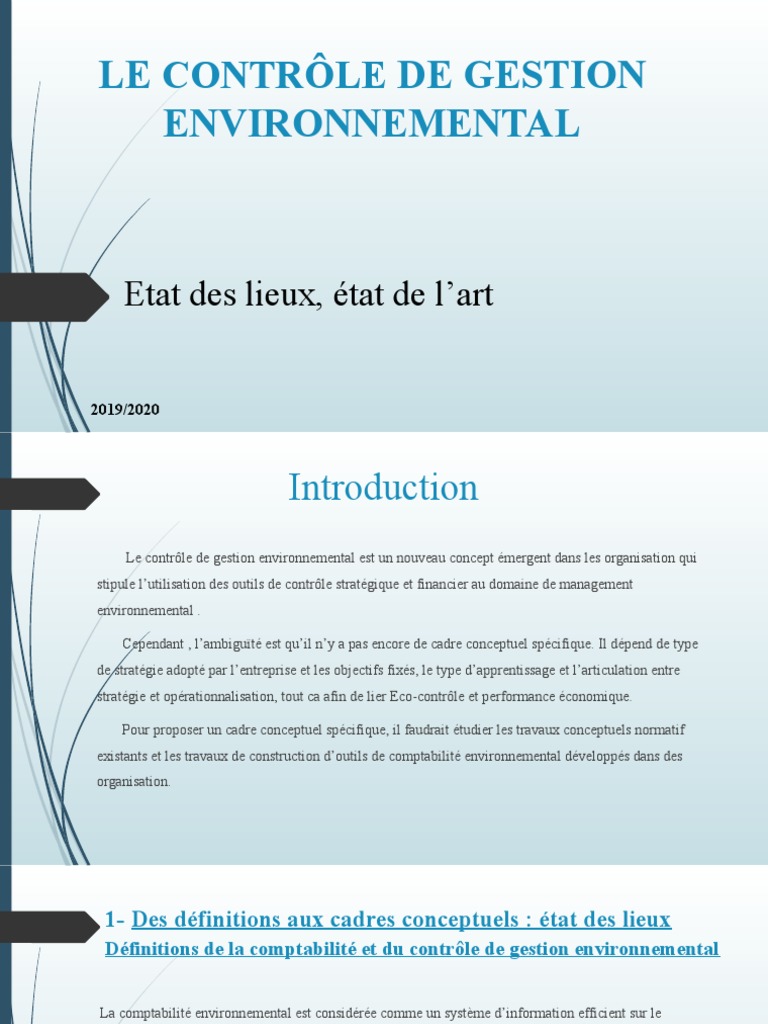 Le Contrôle de Gestion Environnemental | PDF | Environnement naturel | Analyse du cycle de vie