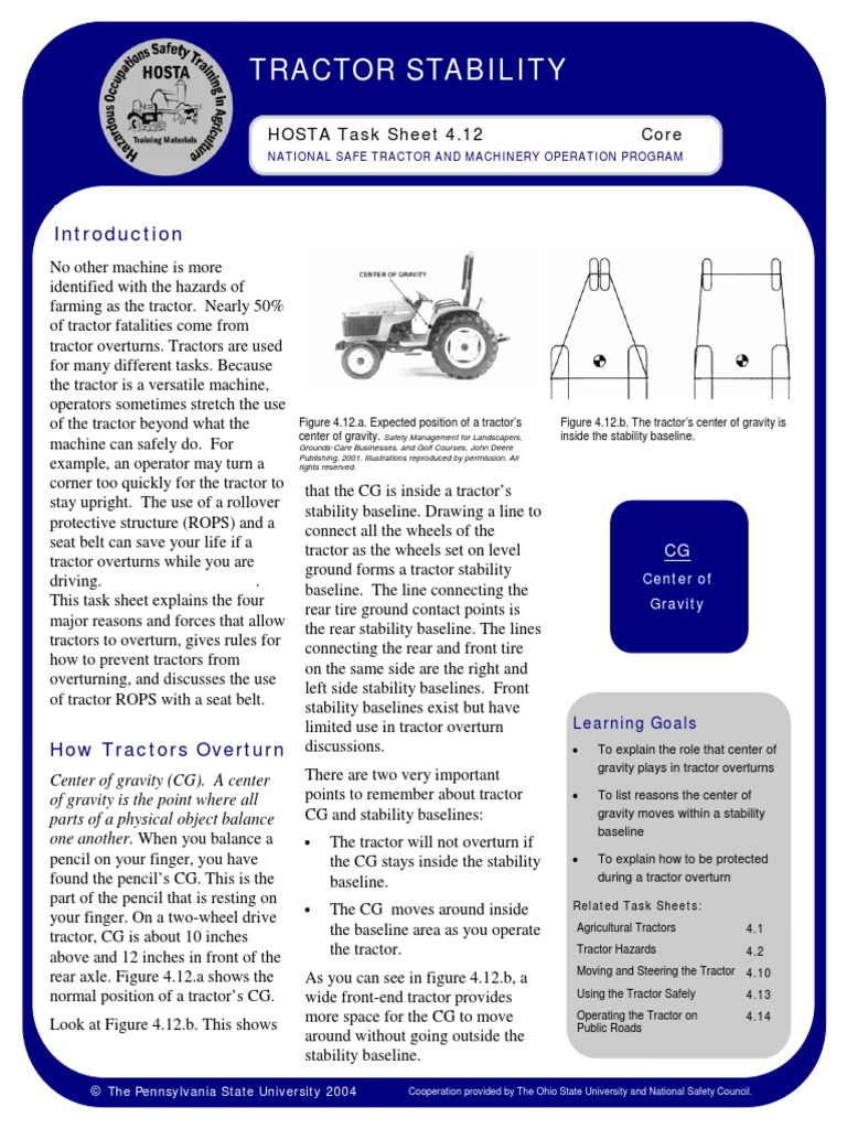 4.12 Tractor Stability PDF | PDF | Tractor | Manufactured Goods