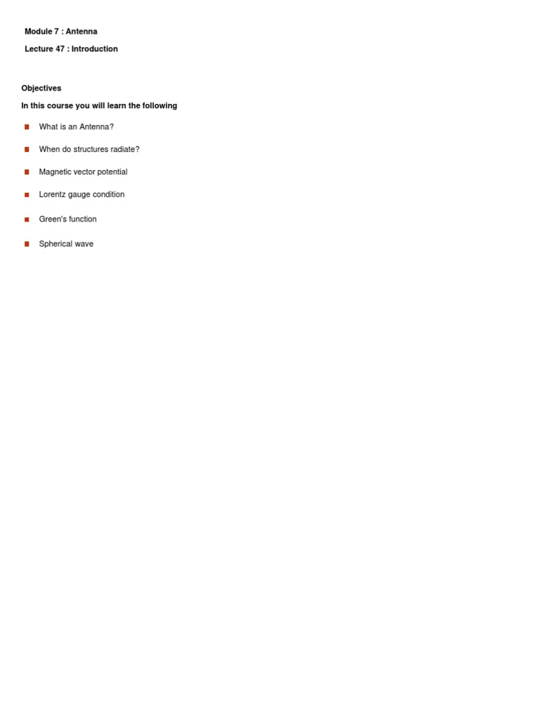 What Is An Antenna?: Module 7: Antenna Lecture 47: Introduction | PDF ...