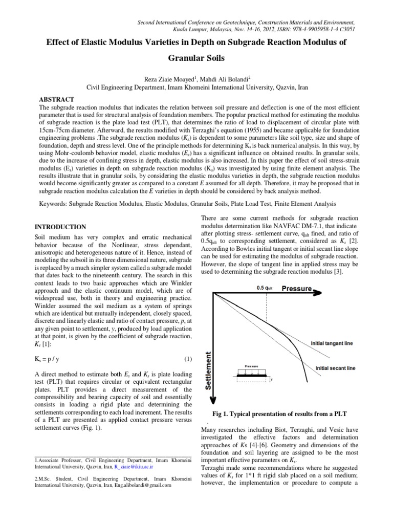 Analysis of the Effect of Variable Elastic Modulus with Depth on ...