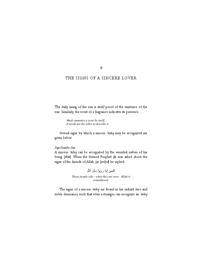 The Signs of A Sincere Lover: Sign Number One | PDF | Muhammad ...