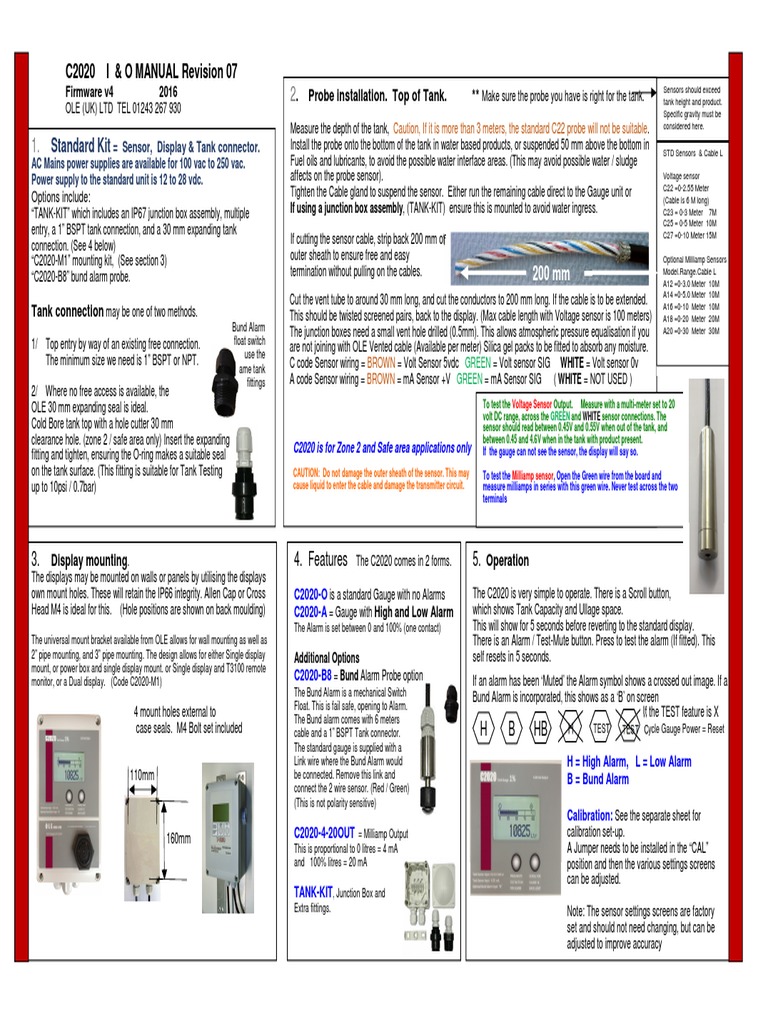 C2020 I & O and STD Wiring For C and A Probes | PDF | Power Supply ...