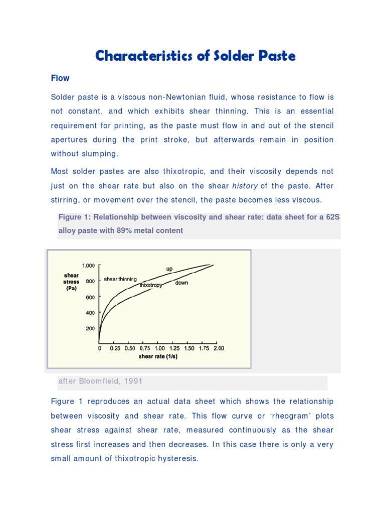 Characteristics - of Solder - Paste | PDF | Rheology | Solder