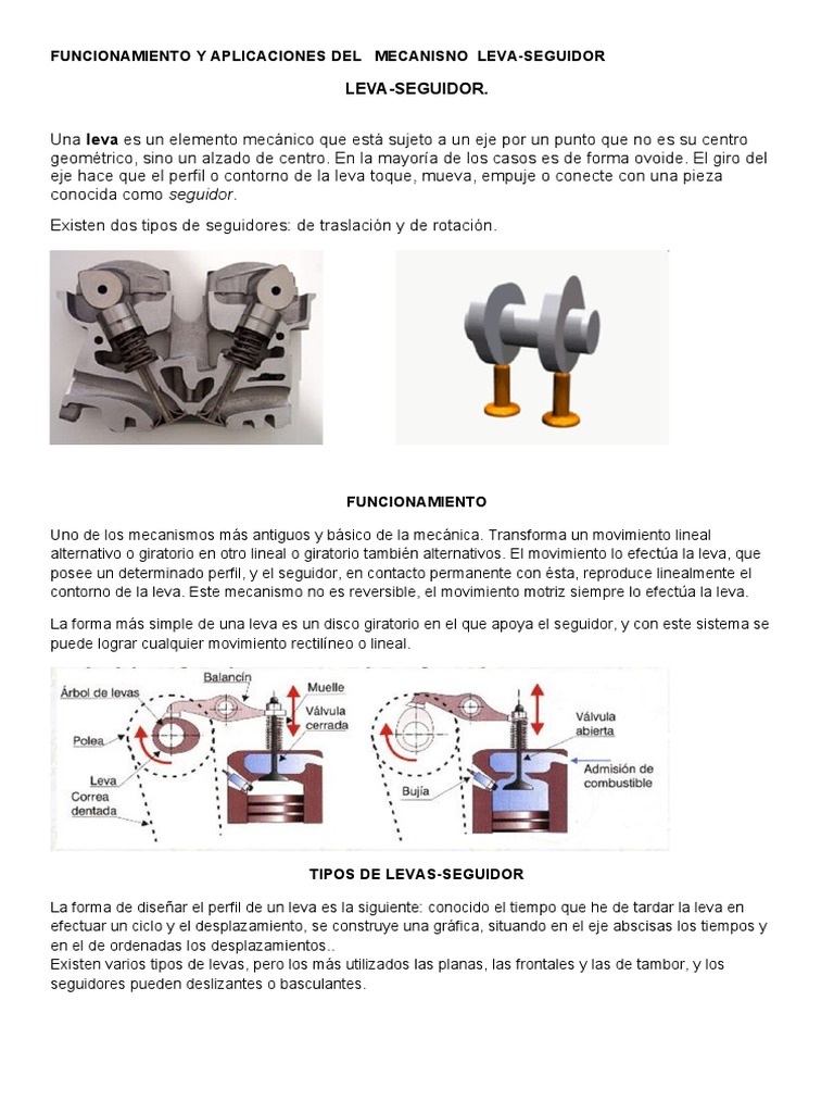 Funcionamiento Y Aplicaciones Del Mecanisno Leva Pdf Rotación