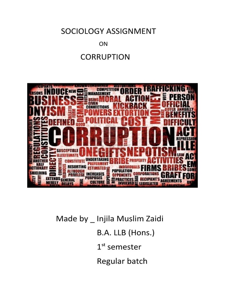 Sociology Assignment | PDF | Corruption | Political Corruption