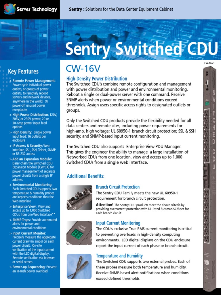 Sentry Switched CDU: Key Features | PDF | Data Center | Computer Networking