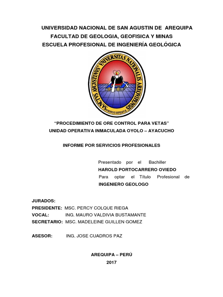 Ore Control Inmaculada Ayacucho | PDF | Estrato | glaciar