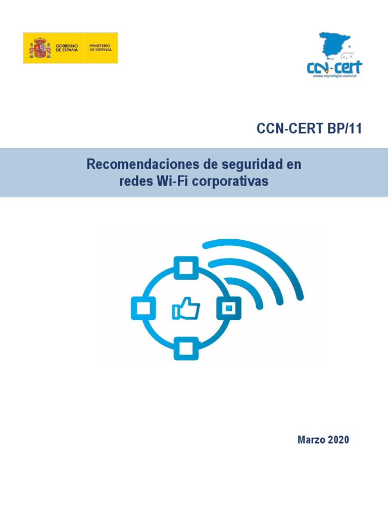 CCN-CERT BP 11 Recomendaciones Redes WIFI Corporativas PDF | PDF | Criptografía | Red de ...