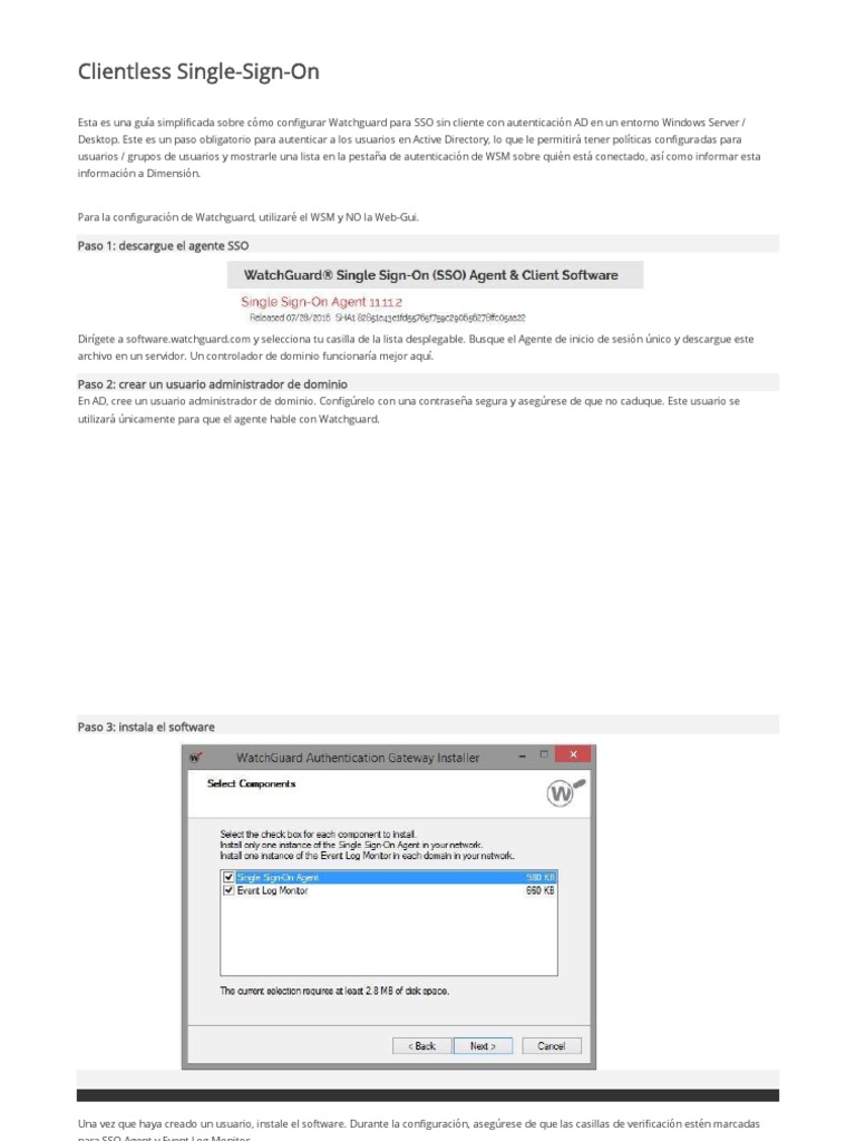 Clientless Single-Sign-On | PDF | Usuario (informática) | Autenticación
