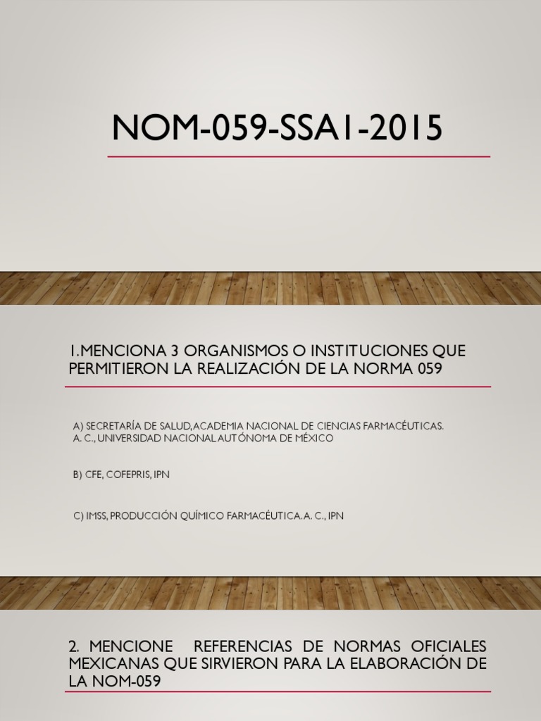 Nom 059 Ssa1 2015 PDF | PDF | Calidad (comercial) | Sistema de manejo de calidad