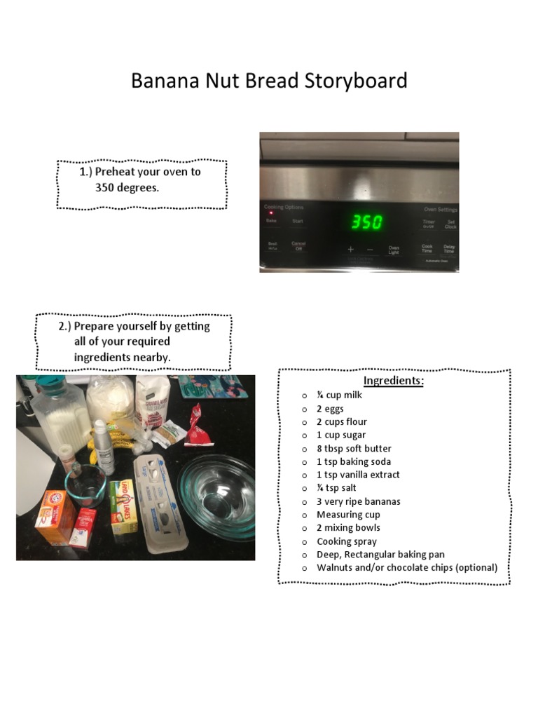 TDT 1 Storyboard | PDF | Baking | Banana