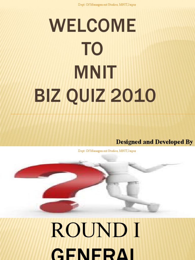 DMS MNIT Jaipur Quiz | PDF | Capitalism | Investing